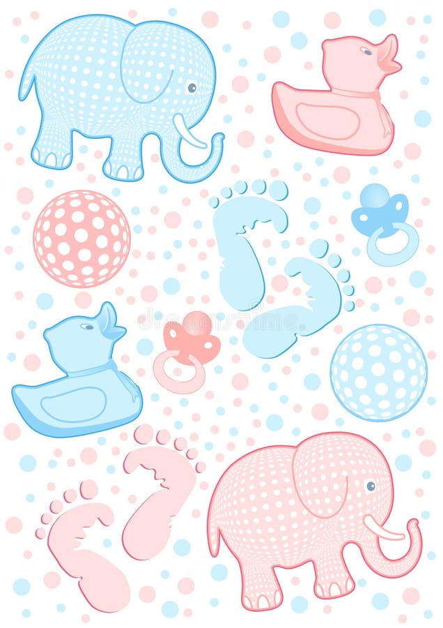 Set of newborn elements stock vector. Illustration of birth - 18342333