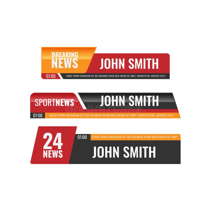 Set of News bar tv vector stock vector. Illustration of abstract ...