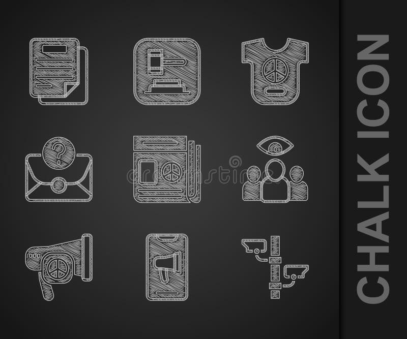 Set News, Protest, Security Camera, Spy, Agent, Peace, Envelope with ...