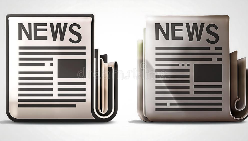 A Set of Newspaper Icons, Representing News and Information in a Vector ...