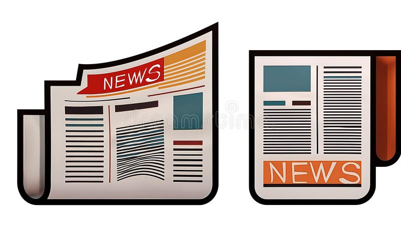 A Set of Newspaper Icons, Representing News and Information in a Vector ...