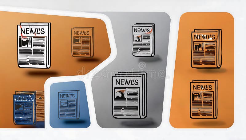 A Set of Newspaper Icons, Representing News and Information in a Vector ...