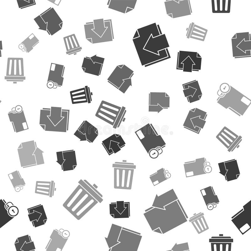 Trash Can Pattern, Cartoon Style Stock Vector - Illustration of ...