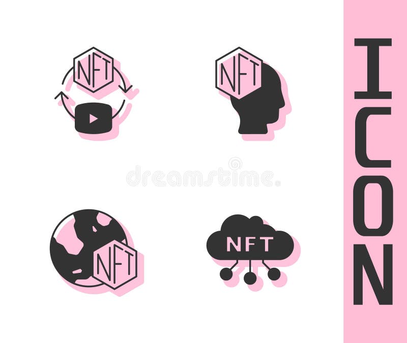 Set NFT Cloud, Digital Crypto Art, and Icon. Vector Stock Vector ... Set NFT Cloud, Digital Crypto Art, and Icon. Vector Stock Vector ...