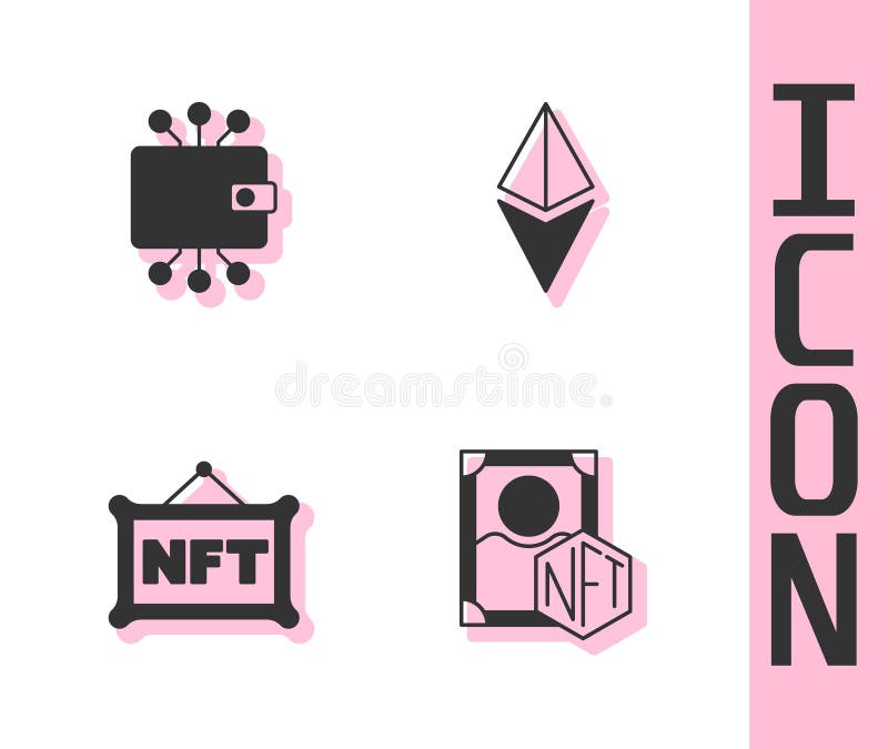 Set NFT Digital Crypto Art, Cryptocurrency Wallet, and Ethereum ETH ...