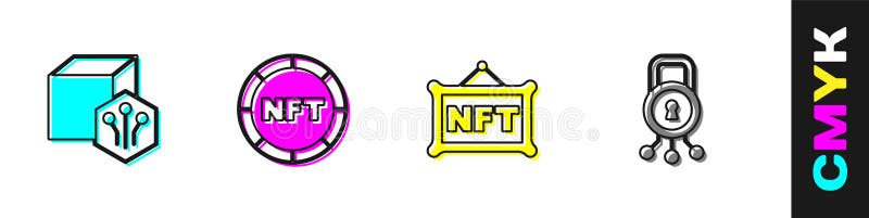 Set NFT Digital Crypto Art, and Cyber Security Icon. Vector Stock ... Set NFT Digital Crypto Art, and Cyber Security Icon. Vector Stock ...