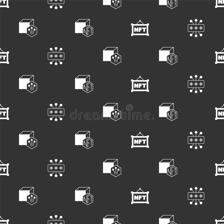 Set NFT Digital Crypto Art, Cyber Security, and on Seamless Pattern ...