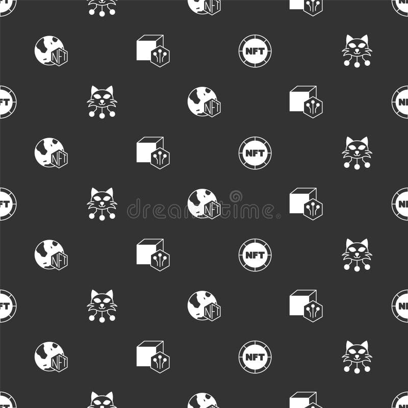 Set NFT Digital Crypto Art, and on Seamless Pattern. Vector Stock ... Set NFT Digital Crypto Art, and on Seamless Pattern. Vector Stock ...