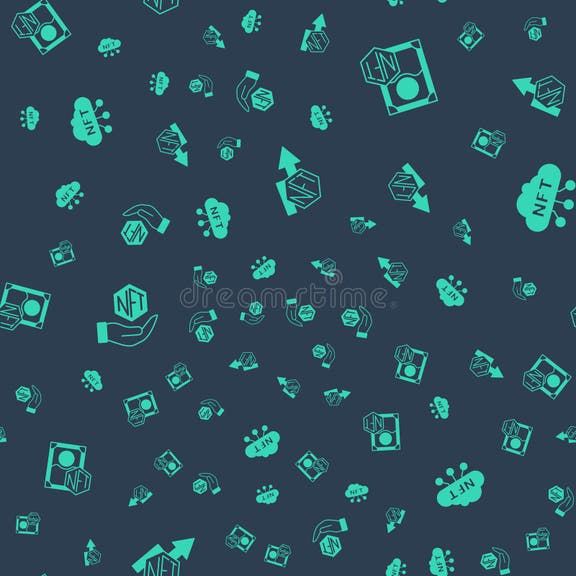 Set NFT Growth Bar Chart, Digital Crypto, and Cloud on Seamless Pattern ...