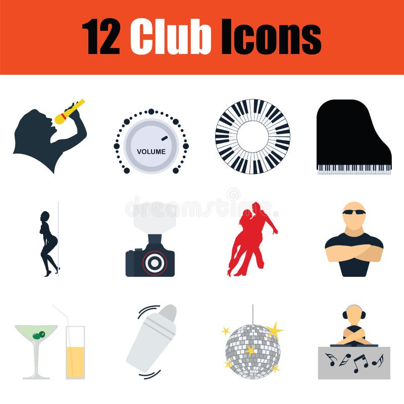 Set of Night club icons stock vector. Illustration of nightclub - 68268512