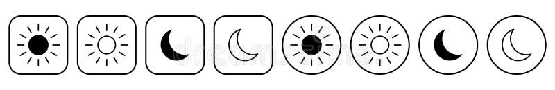 Set of Night Mode and Day Mode Buttons Stock Vector - Illustration of ...