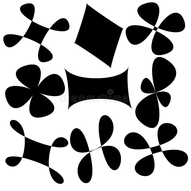 A Set of Nine Abstract Shapes Stock Vector - Illustration of monochrome ...