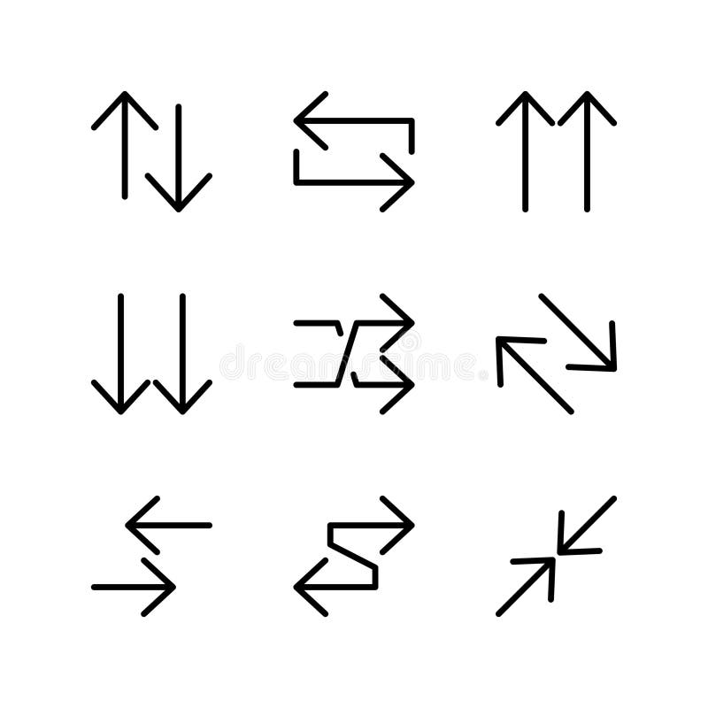 Arrow Icon Set. Double Arrow Icon Set. Arrow Icons. Stock Illustration ...
