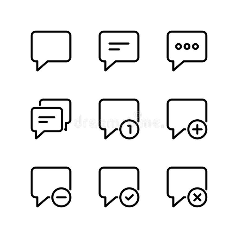 Message Icon Set. Chat Icon. Conversation Icon. Contact Icon. 9 Icons ...