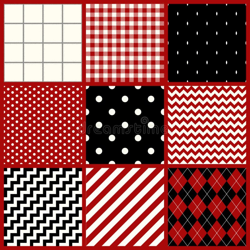 Set of Nine Classic Seamless Patterns Stock Vector - Illustration of ...