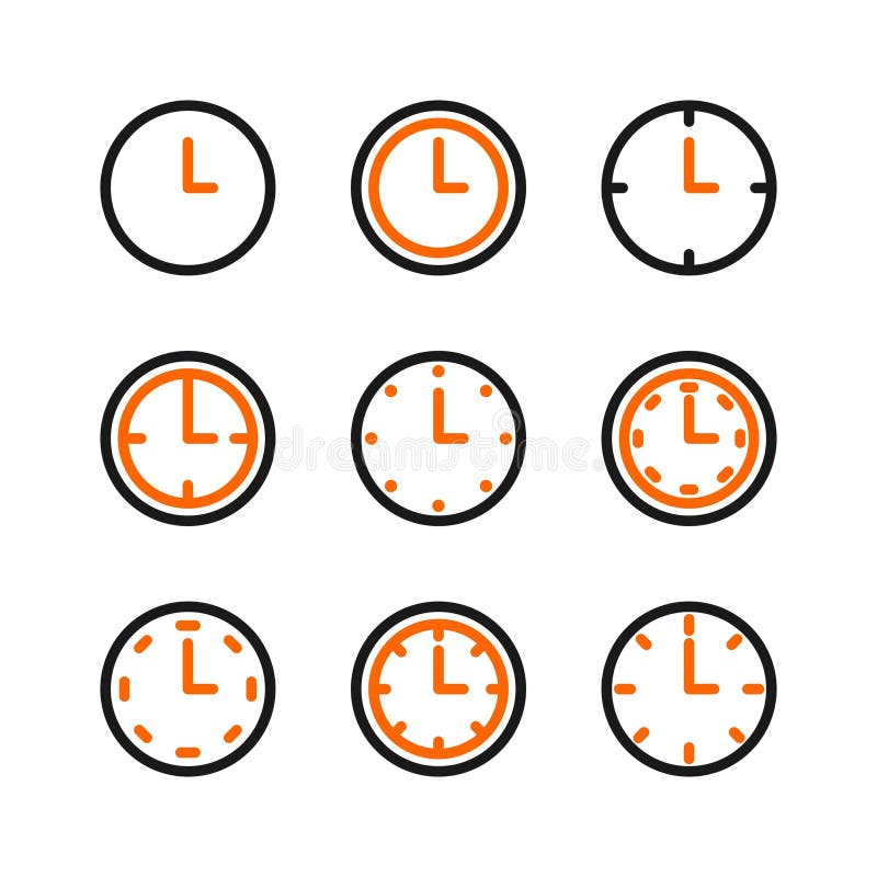Clock Icon Set. Time, Timer, Countdown, Watch, Hours Icon. 24 Hours ...