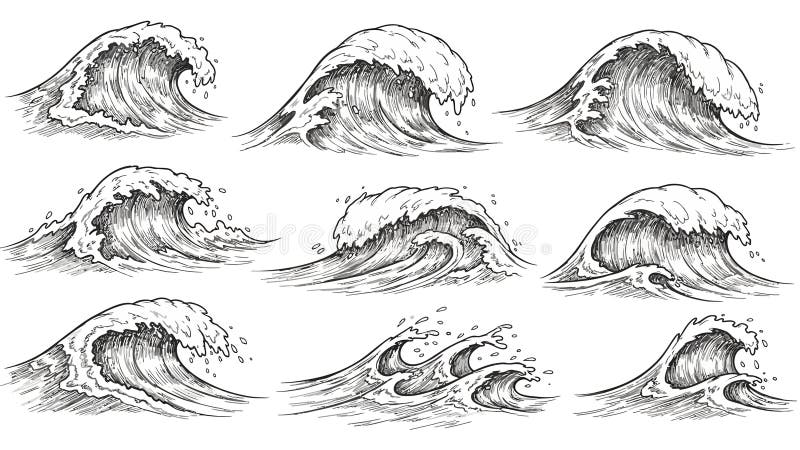 Drawn Ocean Wave Illustrations Stock Illustrations – 1,053 Drawn Ocean ...