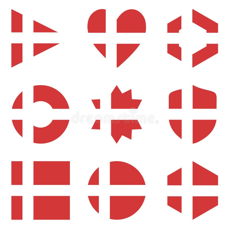 Set of Nine Form Denmark. Vector Icons Stock Vector - Illustration of ...
