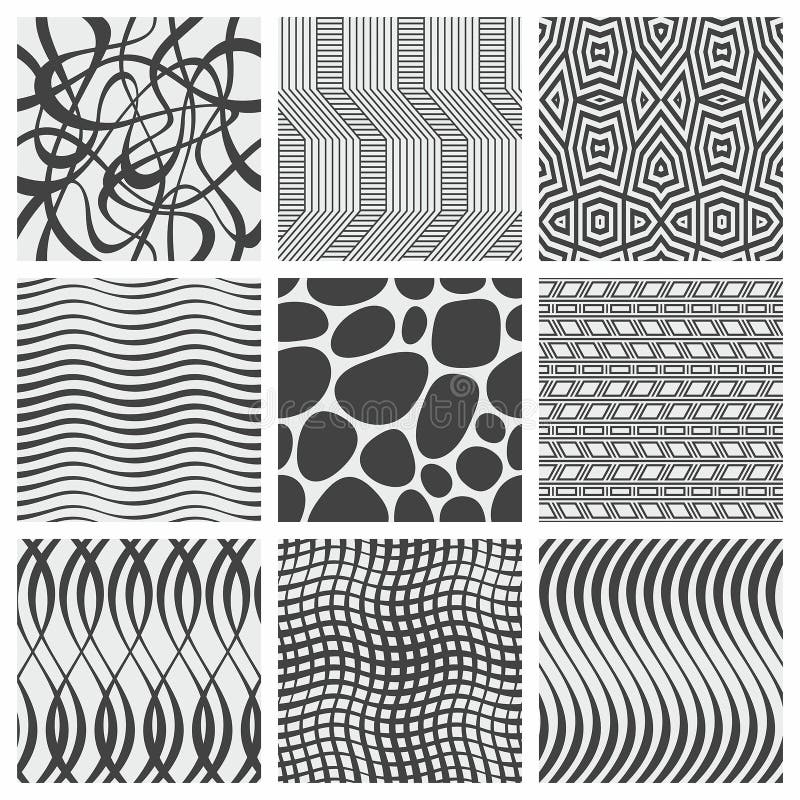 Set of Nine Geometrical Patterns Stock Vector - Illustration of design ...