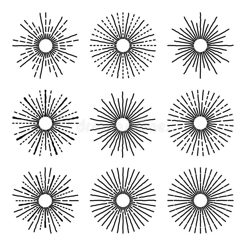 Set of Nine Line Arts of Simple Mandala Designs Stock Vector ...