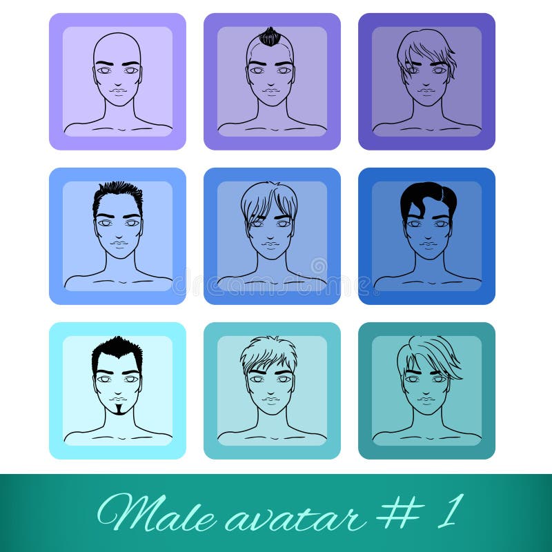 Set of Nine Male Avatars, Can Be Used on the Website or Forum Stock ...