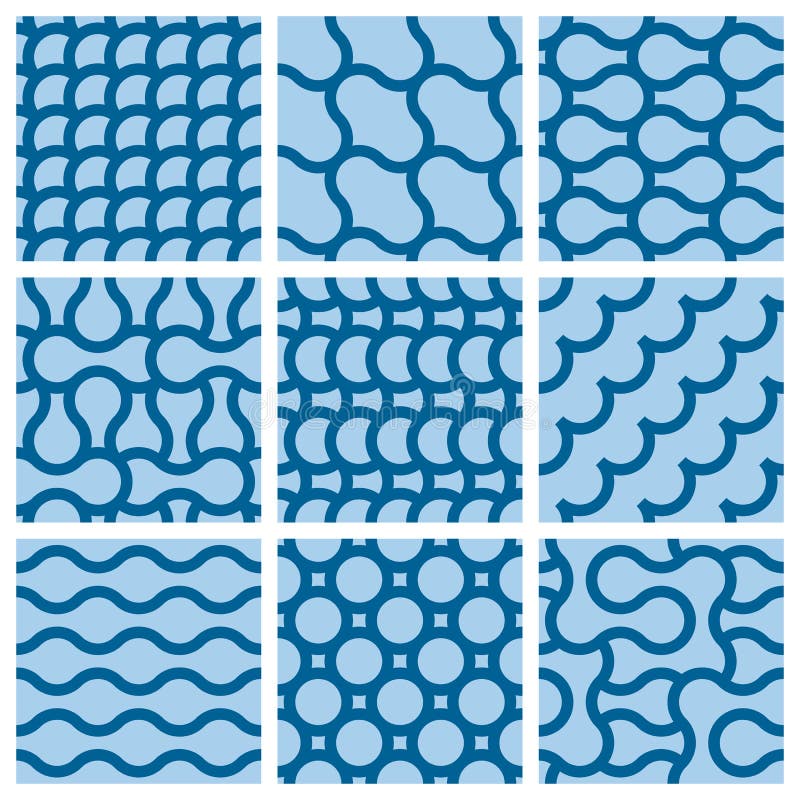 Set of Nine Geometrical Patterns Stock Vector - Illustration of design ...