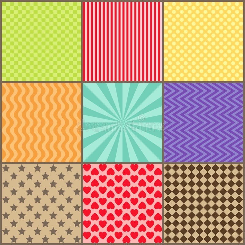 Set of Nine Simple Geometric Patterns Stock Vector - Illustration of ... Set of Nine Simple Geometric Patterns Stock Vector - Illustration of ...
