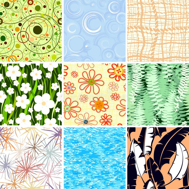 Set of nine textures stock vector. Illustration of color - 11921666