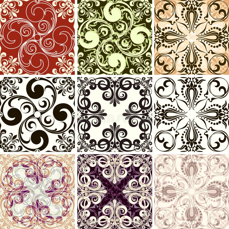 Set of nine textures stock illustration. Illustration of gold - 12095428