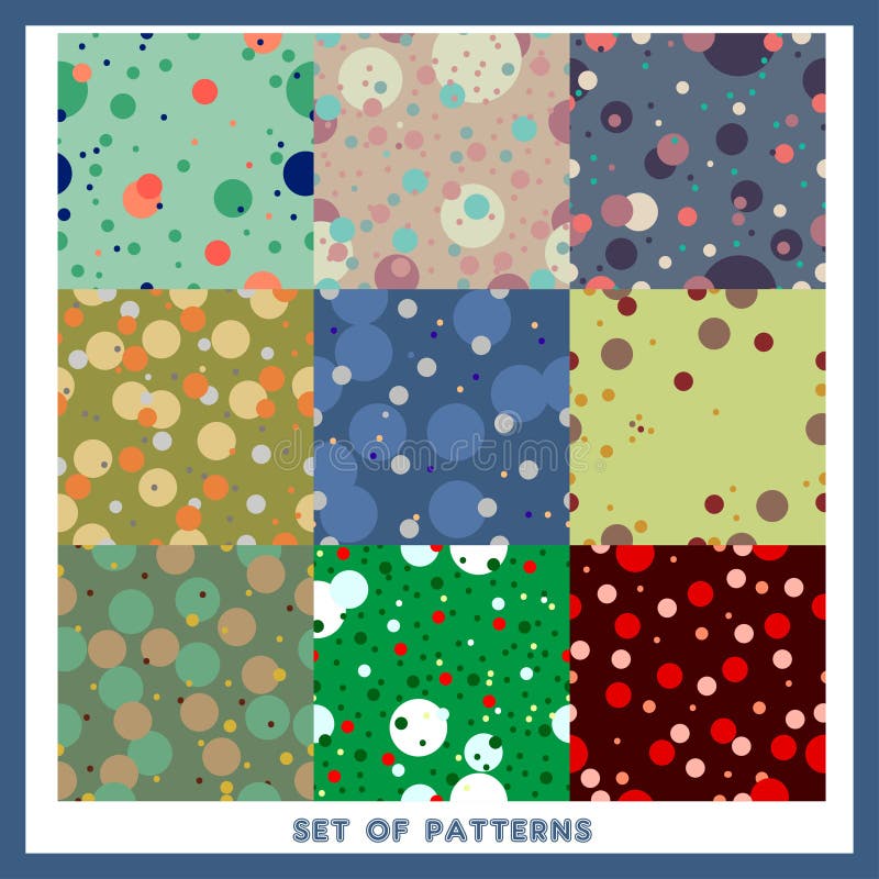 Set of Nine Vector Patterns Stock Vector - Illustration of decorative ...