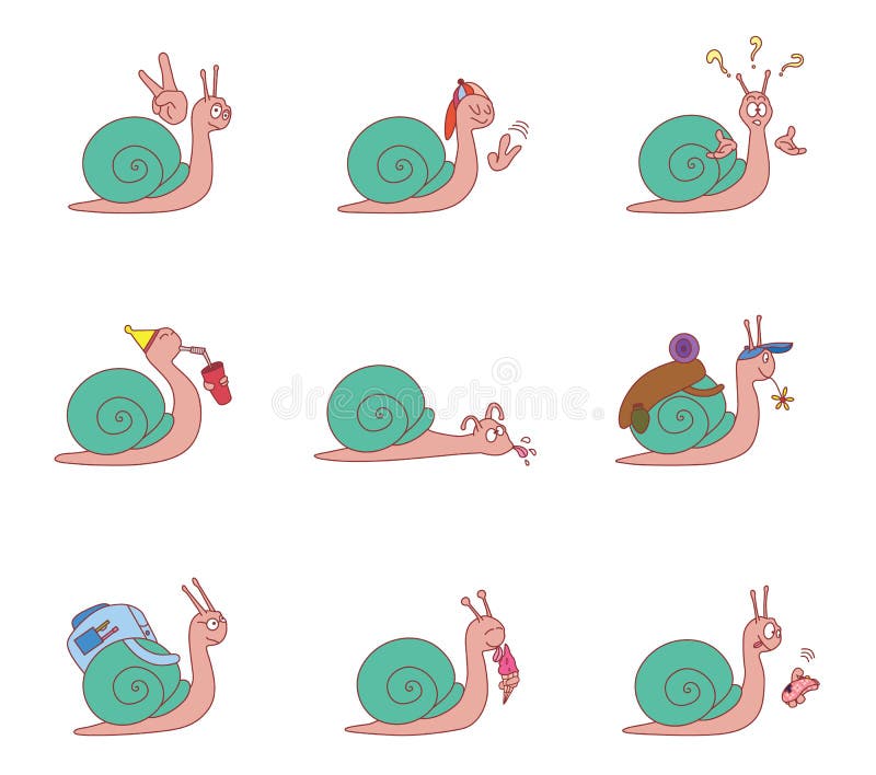 Smile Snail stock vector. Illustration of fauna, vector - 248534116