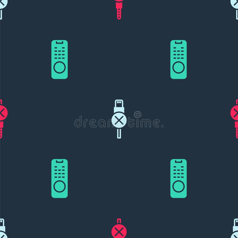 Set No Audio Jack, Usb Cable Cord and Remote Control on Seamless ...