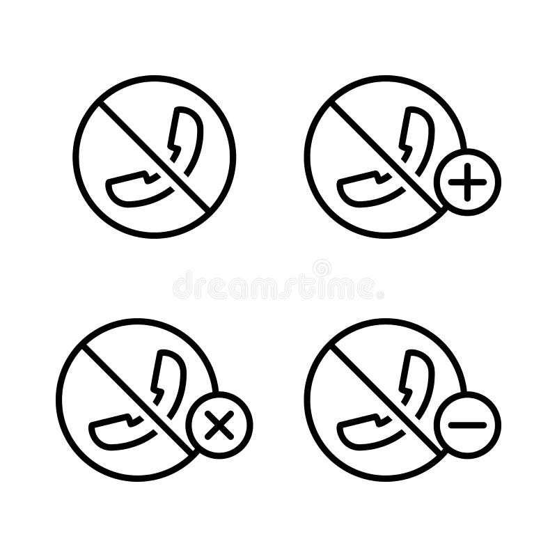 Set of No Call Tube Icons. Element of Phone Icons for Mobile Concept ...