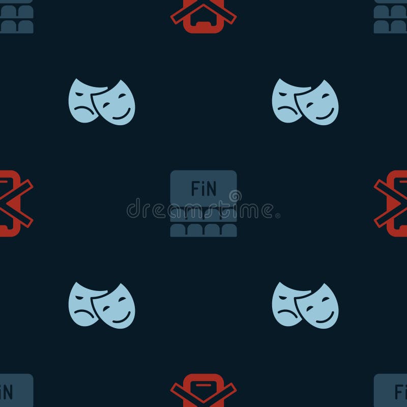 Set No Cell Phone, Cinema Auditorium with Screen and Comedy and Tragedy ...