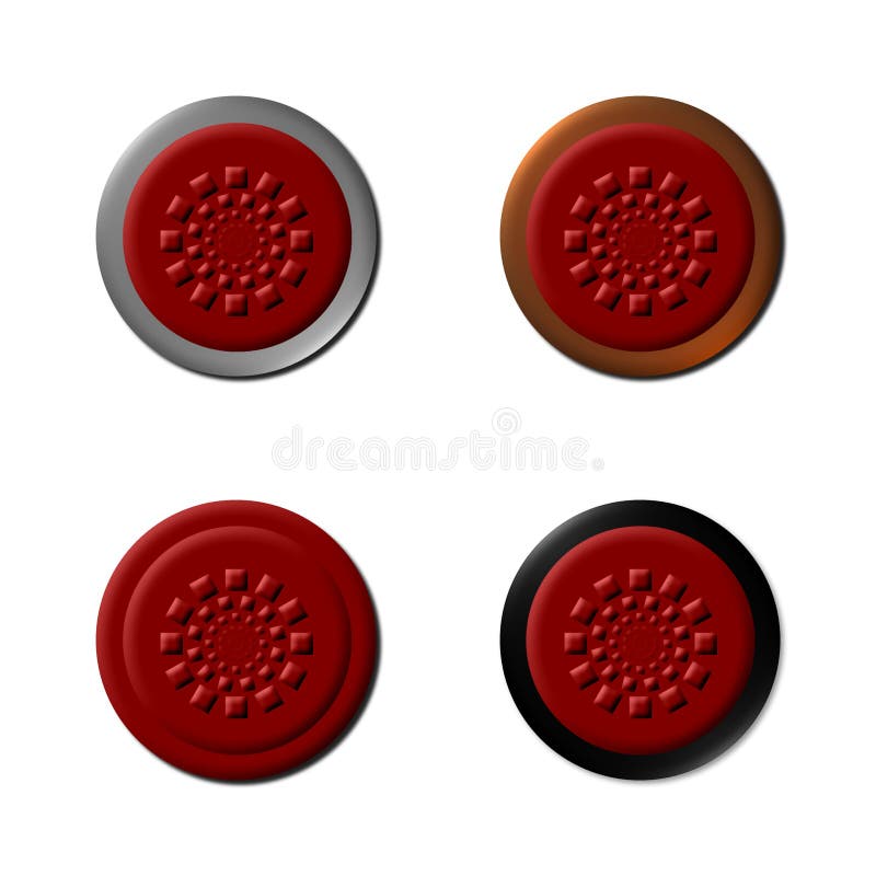 Set No 3 - Coat Buttons with Metallic Backs Stock Illustration ...
