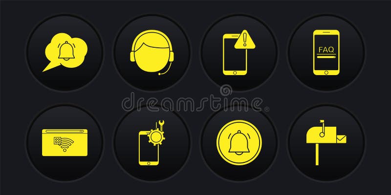 Set No Internet Connection, Mobile with FAQ Information, Service ...