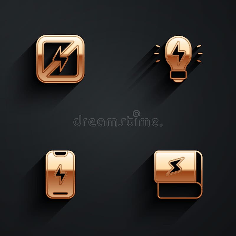 Set No Lightning, Creative Lamp Idea, Mobile Phone and Book about ...