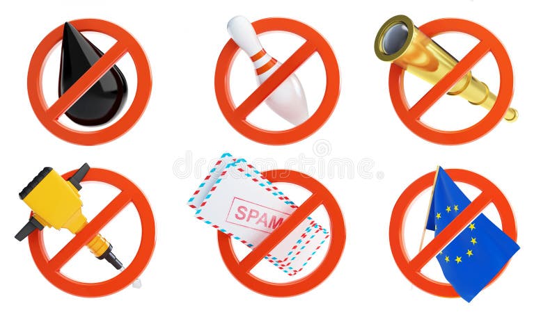 Set No on a White Background Stock Illustration - Illustration of ...