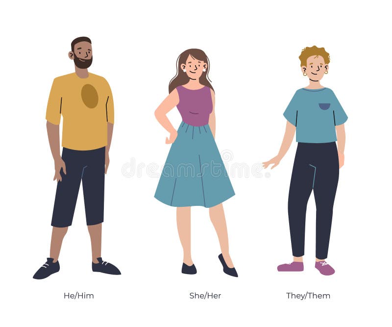 Set of Non-binary People Vector Illustration. Stock Vector ...
