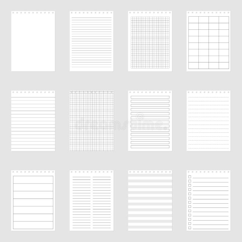 Set of Note Paper Sheets, Vector Illustration Stock Vector ...