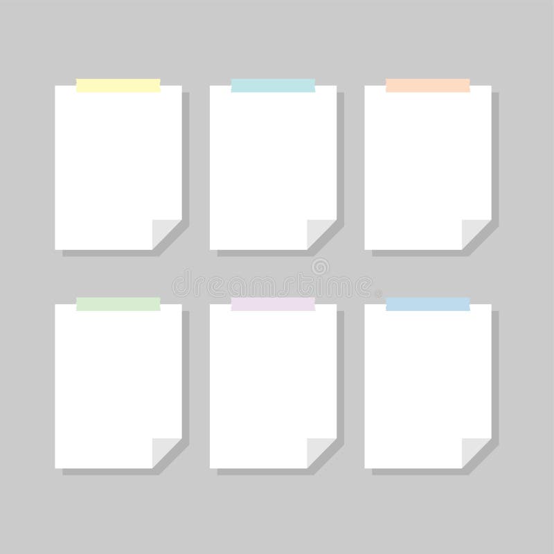 Set of Note Paper Template Vector Illustration Stock Vector ...