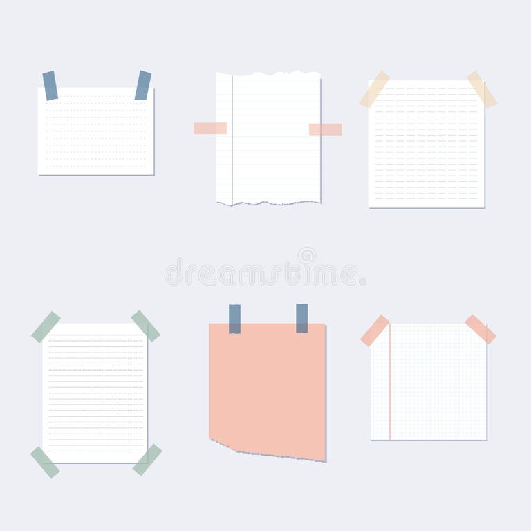 Set of note papers stock vector. Illustration of memo - 261236514