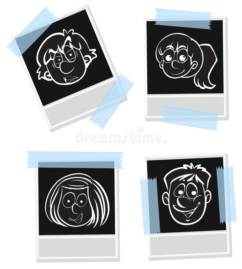 Set of Note Sketching People Head Stock Vector - Illustration of film ...