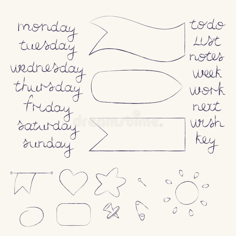 Weekday Names Stock Illustrations – 50 Weekday Names Stock ...