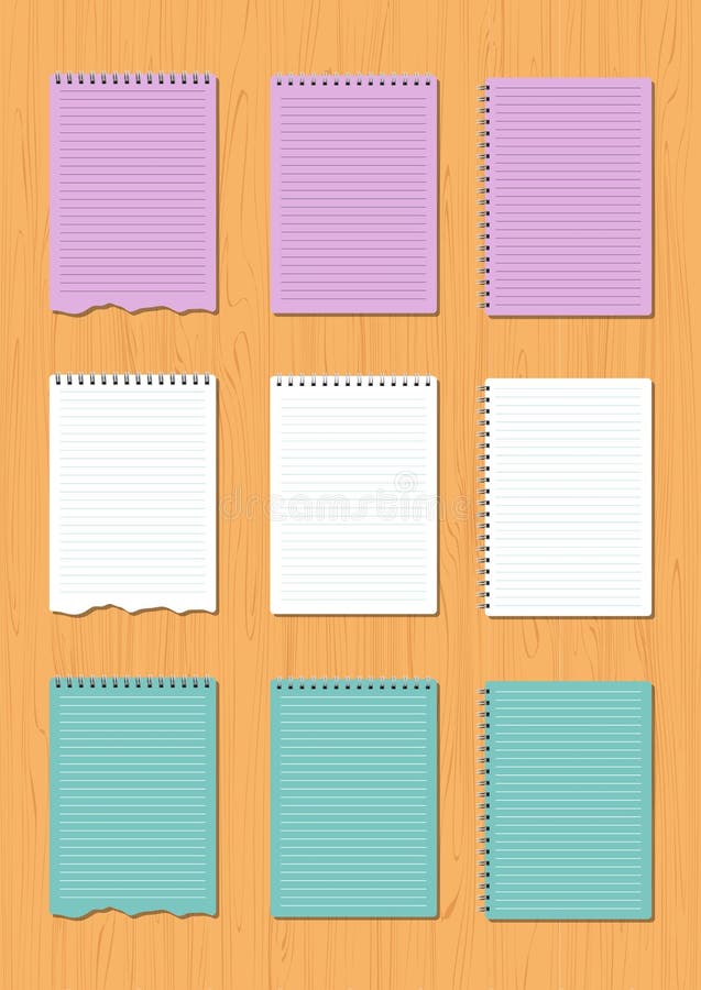 Notebook papers lined stock vector. Illustration of document - 74779565