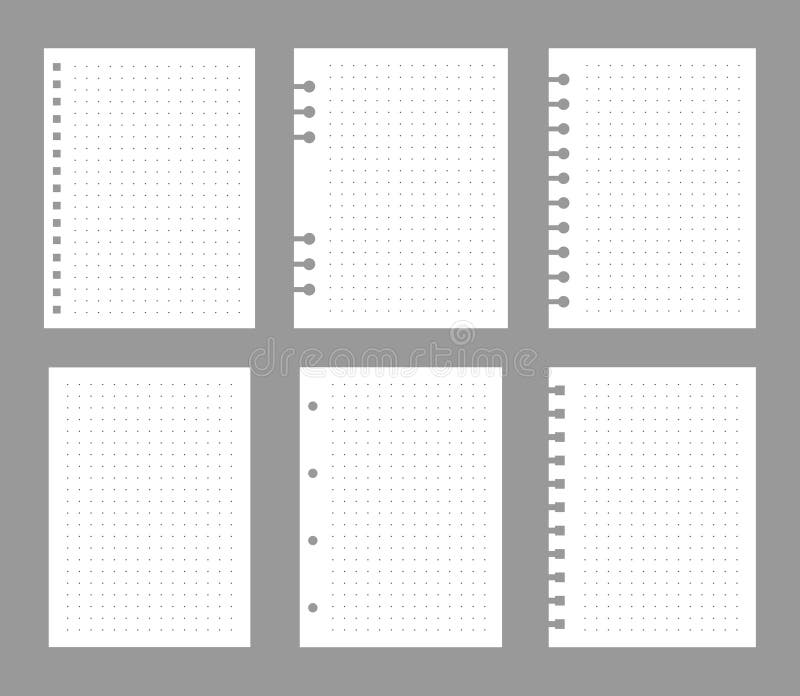 Set of Notebook Sheets Isolated on Gray Background. Realistic White ... Set of Notebook Sheets Isolated on Gray Background. Realistic White ...