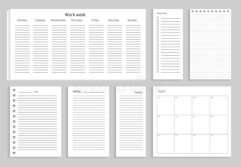 Work Week Different Tables on Vector Illustration Stock Vector ...