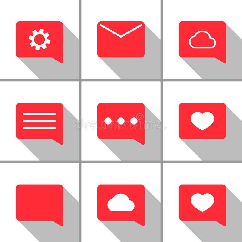 Set of Notification Speech Bubbles. Attention Speech Bubbles Web Icons ...