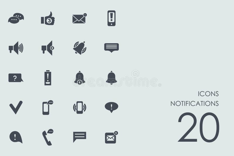 Set of notifications icons stock vector. Illustration of email - 81774377
