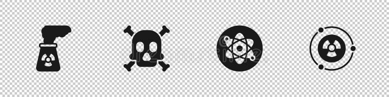 Set Nuclear Power Plant, Bones and Skull Warning, Atom and Radioactive ... Set Nuclear Power Plant, Bones and Skull Warning, Atom and Radioactive ...